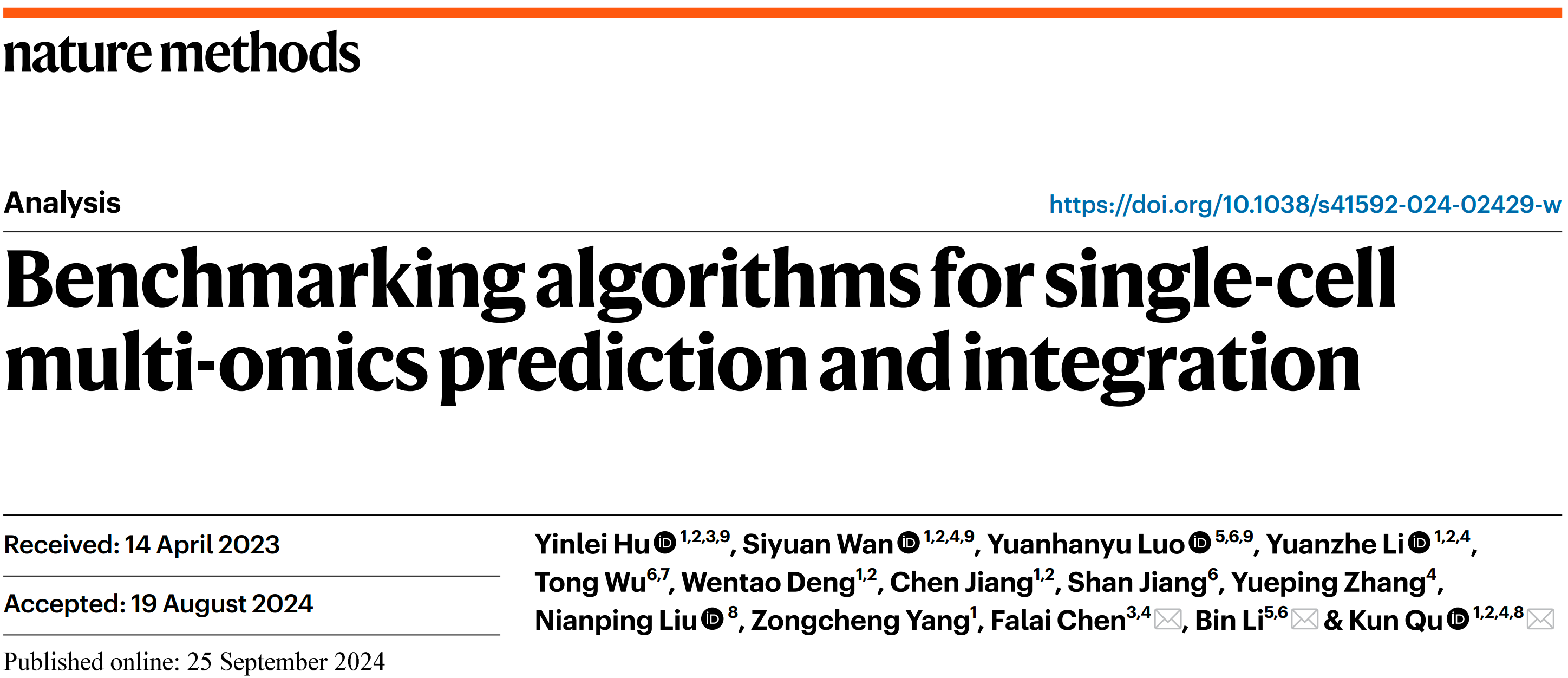 中国科大跨学科团队合作实现多项单细胞多组学分析算法的系统性评估-中国科大新闻网